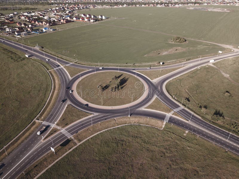 Traffic Roundabout stock image. Image of line, garden - 34354101