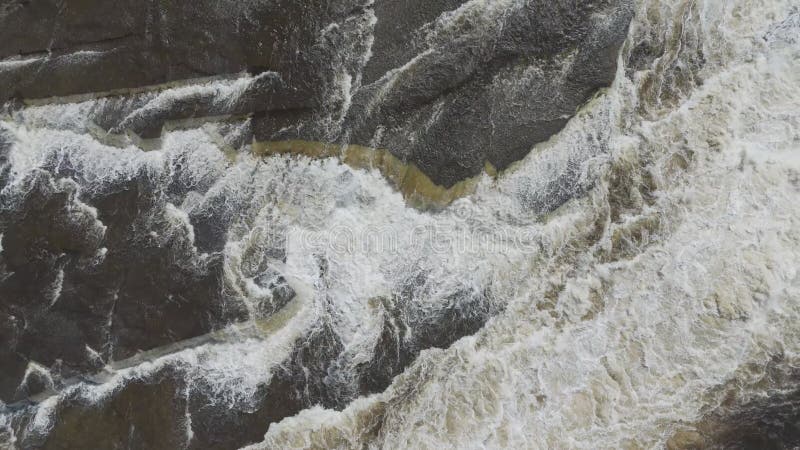 Top-down Aerial View of a Water Cascade. Stock Footage - Video of ...