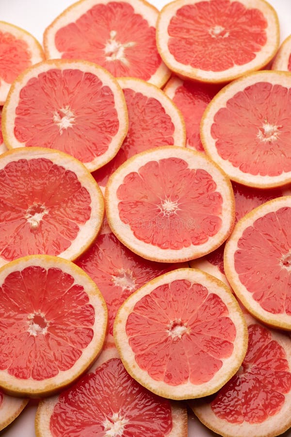 Top Down Background View Made of Fresh Sliced Organic Grapefruit Close ...