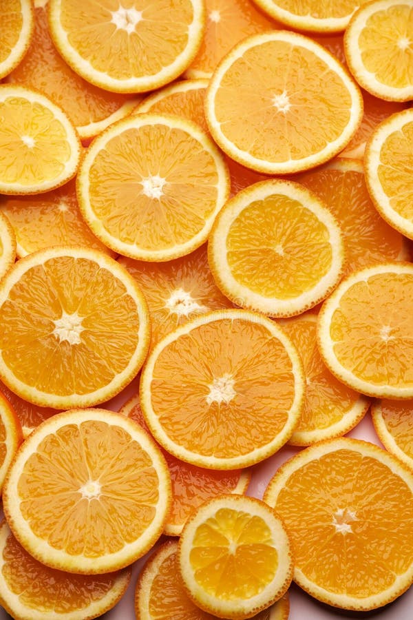 Top Down Background View Made of Fresh Sliced Organic Oranges Close-up ...