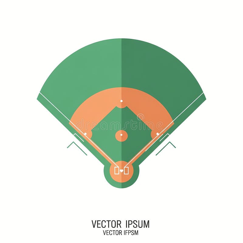 Top-Down Baseball Field Layout Vector Design Stock Illustration ...