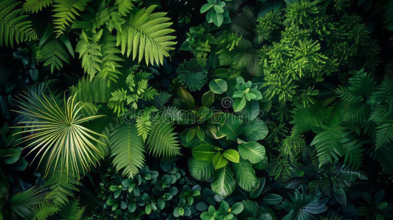 Top-down Capture of Lush Rainforest. Stock Illustration - Illustration ...