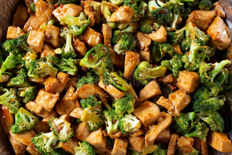 Top Down Catering Tray of Chicken Broccoli Stock Image - Image of cater ...