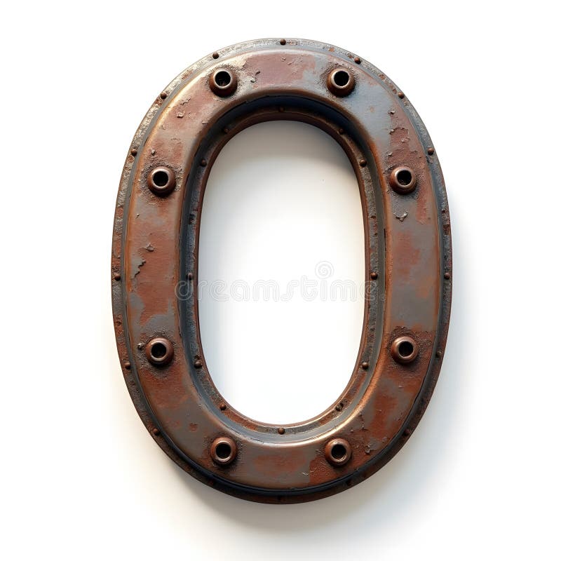 Rusty Industrial Number 0 stock illustration. Illustration of shadow ...
