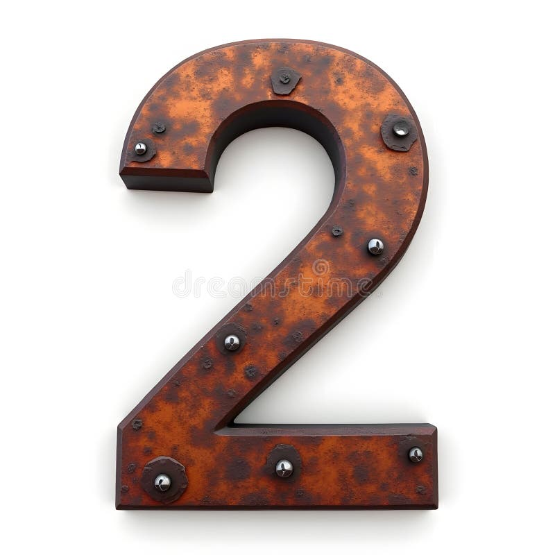 Rusty Industrial Number 2 stock illustration. Illustration of detail ...