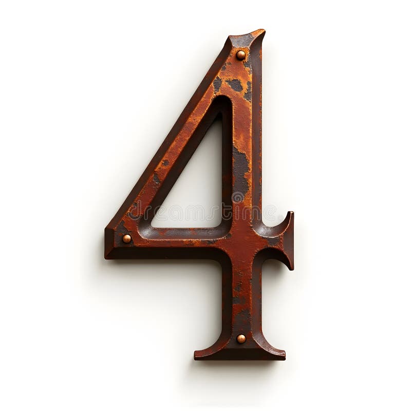 Rusty Industrial Number 4 stock illustration. Illustration of texture ...
