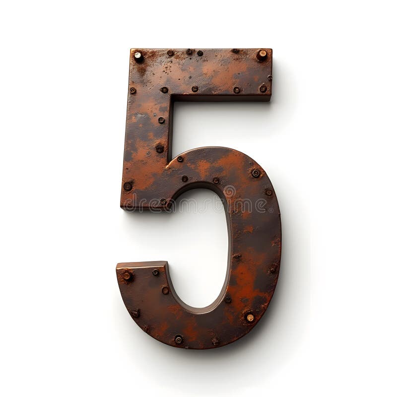 Rusty Industrial Number 5 stock illustration. Illustration of raised ...