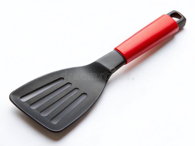 Closeup View of a Functional Black Plastic Kitchen Spatula with a ...