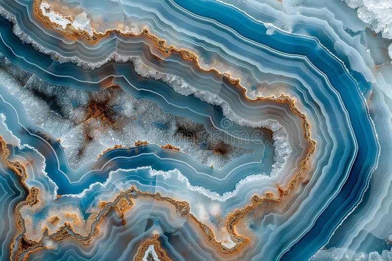 Top Down Close Up of a Stunning Agate Surface, Intricate Patterns in ...