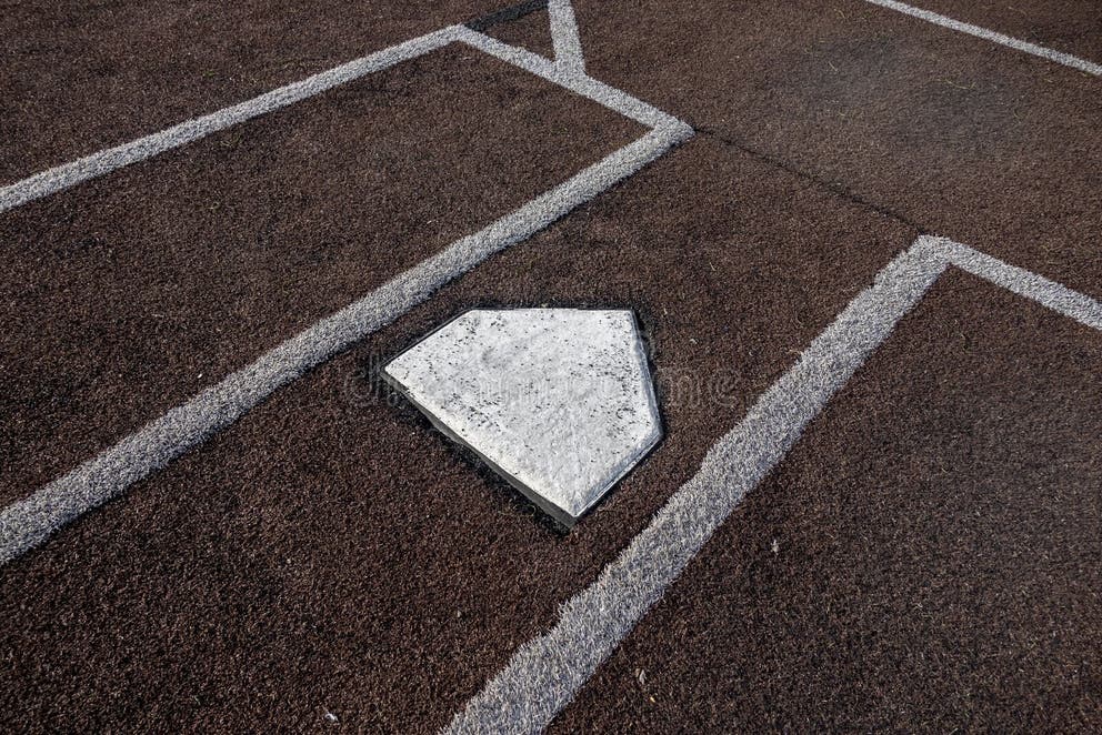Top Down, Close Up View of Home Base on a Baseball Field Stock Image ...