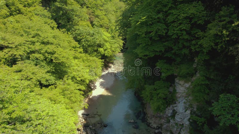 Top-down Cool View of a Thin River in the Canyon Stock Video - Video of ...