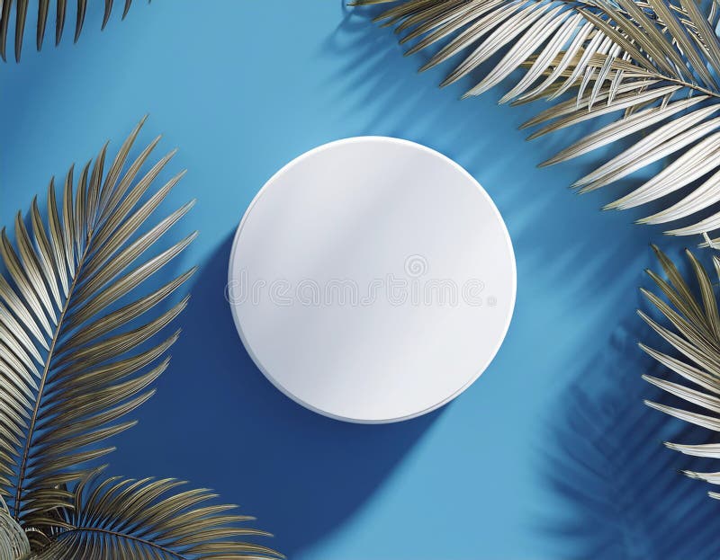 Overhead Perspective of Sleek White Frame for Product Displays Stock ...