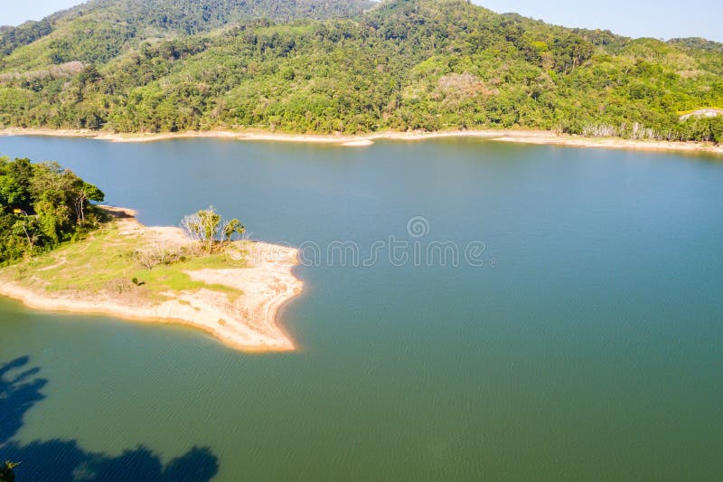 Top Down from Drone Aerial View of Rainforest with Asphalt Road Around ...
