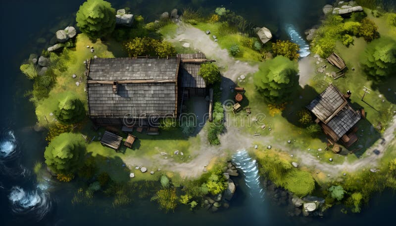 Top down fantasy rpg map stock image. Image of rapid - 294882099