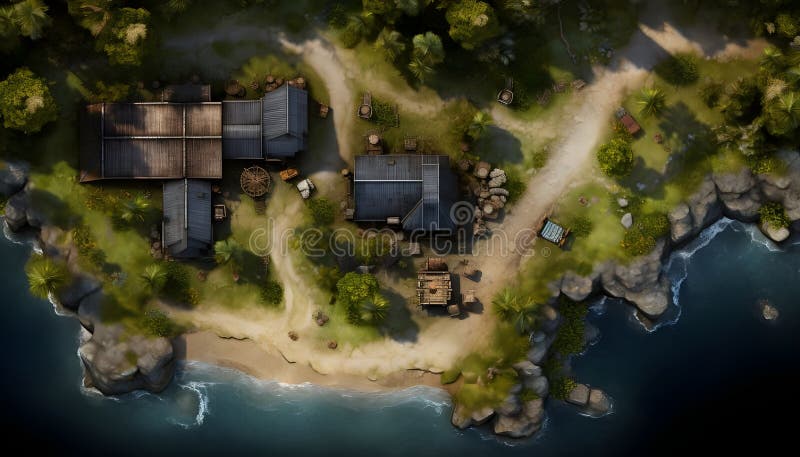 Top down fantasy rpg map stock image. Image of waterfall - 294882099