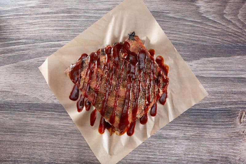 Top Down Half Rack Spare Ribs, BBQ Stock Image - Image of shelf, table ...