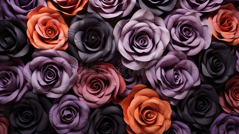 Orange Purple Black Roses Halloween Death Background Texture ...