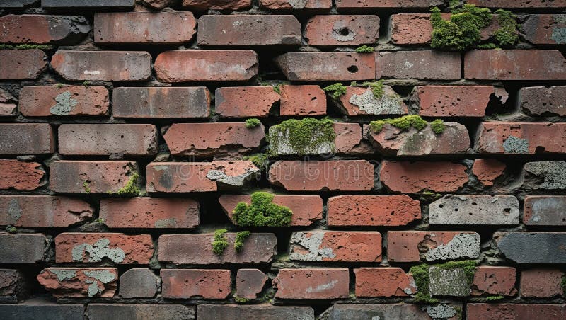 Top-down Image of Aged Brick Wall Surface Laid Flat with Chipped ...