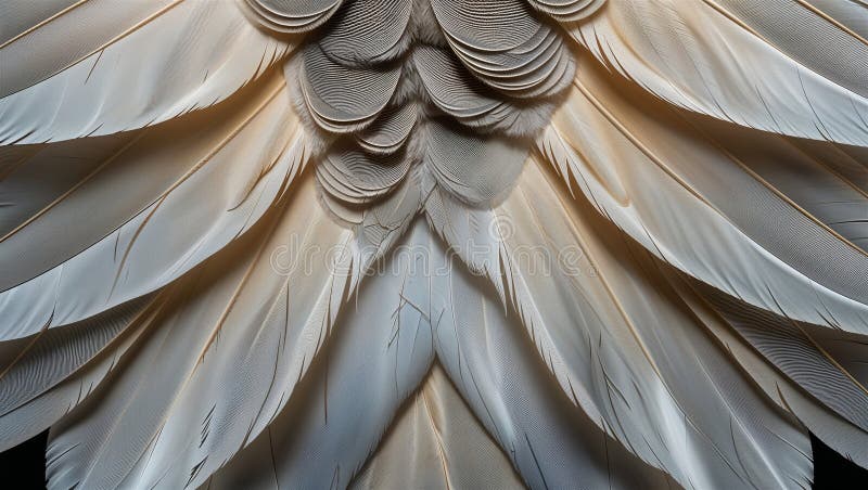 Top-down Image of Folded Feather Layers in Wing Tip Showing Edge ...