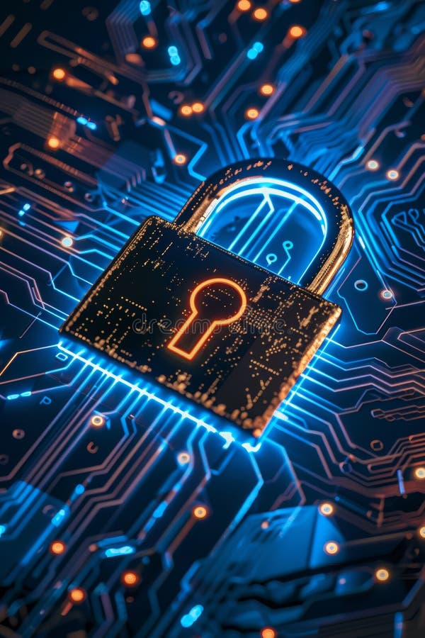 Top-down Look at Digital Protection Initiatives. Stock Illustration ...