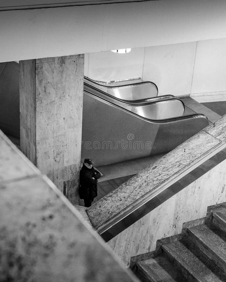 Top-down Metro View in Black and White Editorial Image - Image of public, view: 402596500