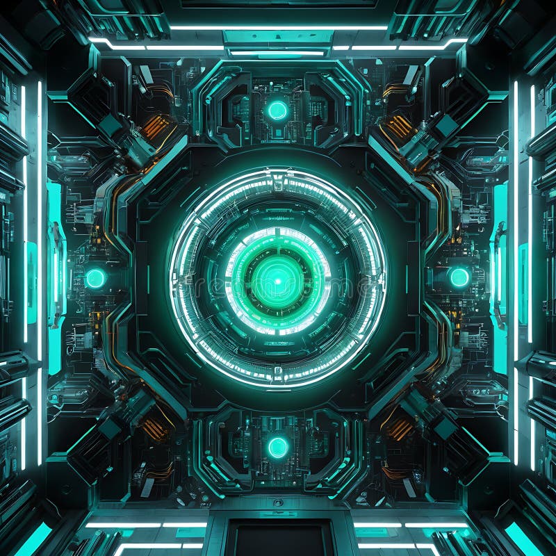 Top-Down Nano-Tech Computer Grid Design Stock Illustration ...