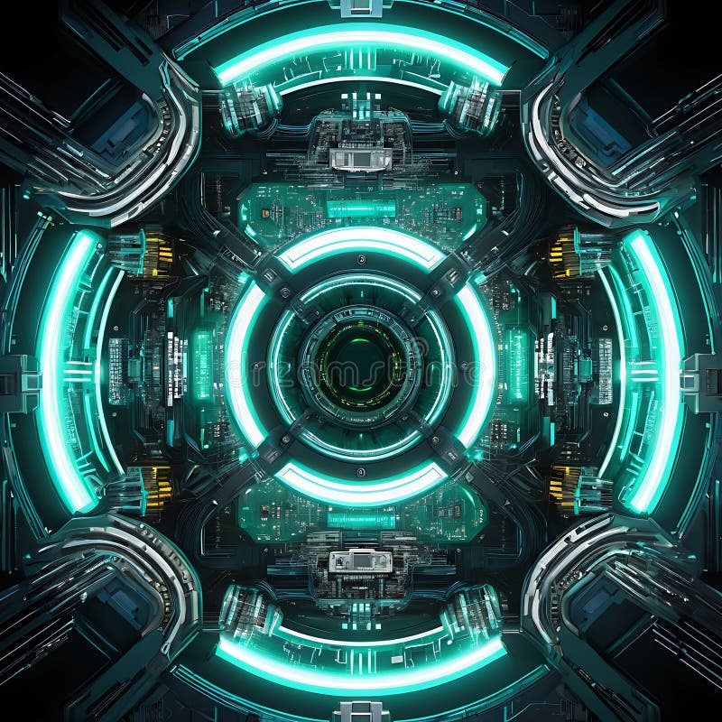 Top-Down Nano-Tech Computer Grid Design Stock Illustration ...