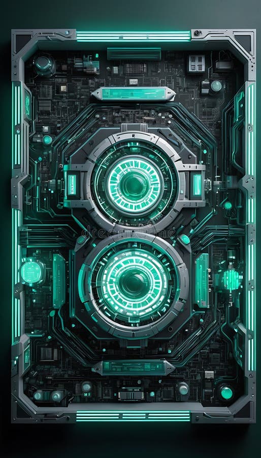 Top-Down Nano-Tech Computer Grid Design Stock Illustration ...