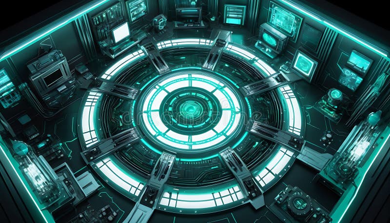 Top-Down Nano-Tech Computer Grid Design Stock Illustration ...