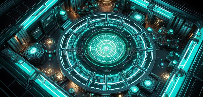 Top-Down Nano-Tech Computer Grid Design Stock Illustration ...