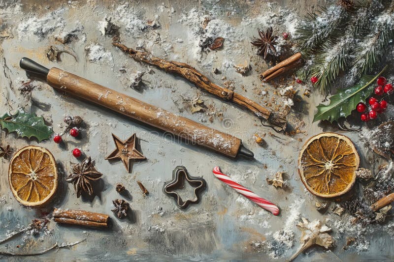 A Top-down Perspective of a Baking Background with a Rolling Pin ... A Top-down Perspective of a Baking Background with a Rolling Pin ...