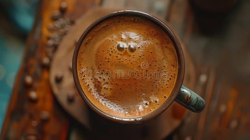 A Top-down Perspective of a Mug Filled with Fragrant Stock Illustration ...