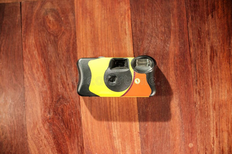 Top Down Shot of Disposable Camera on Floor Stock Image - Image of ...