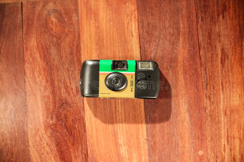 Top Down Shot of Disposable Camera on Floor Stock Photo - Image of ...
