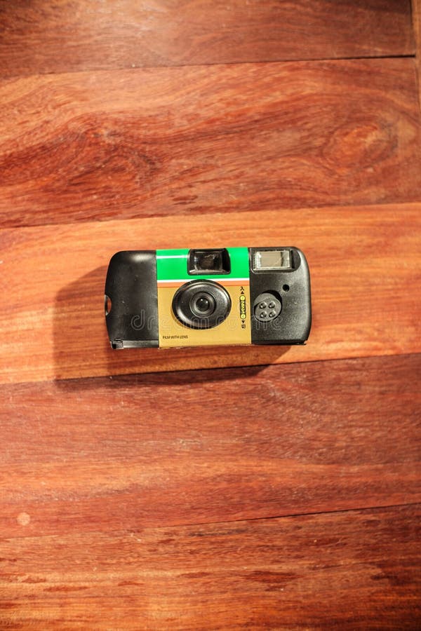 Top Down Shot of Disposable Camera on Floor Stock Image - Image of ...