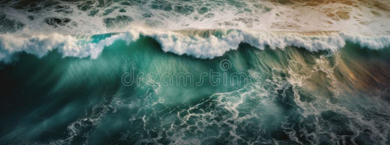 Top Down Shot of Splashing White Waves in the Ocean. Generative AI ...