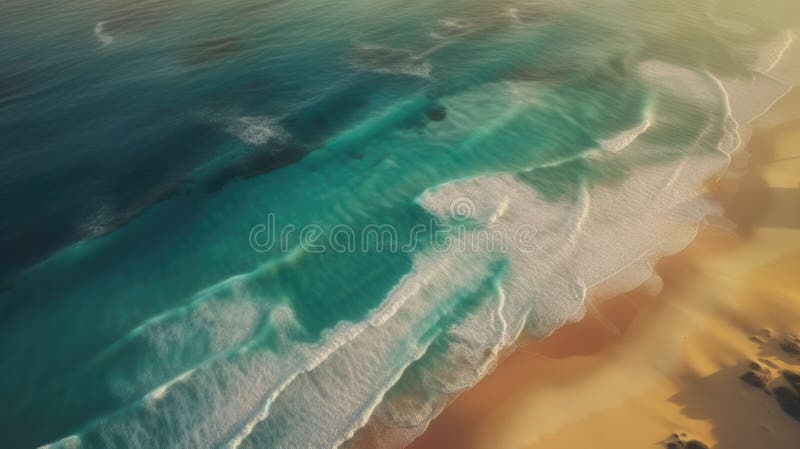 Top Down Shot of Splashing White Waves in the Ocean. Generative AI ...