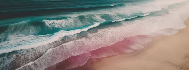 Top Down Shot of Splashing White Waves in the Ocean. Generative AI ...
