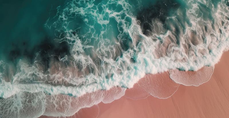 Top Down Shot of Splashing White Waves in the Ocean. Generative AI ...
