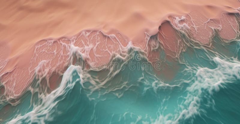 Top Down Shot of Splashing White Waves in the Ocean. Generative AI ...