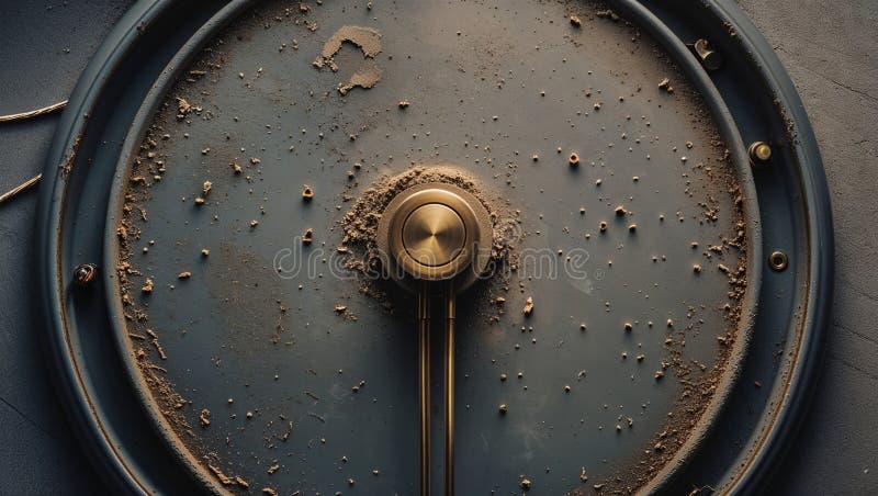 Top-down Texture of Floor Lamp Base Plate with Dust, Cable Imprint, and ...