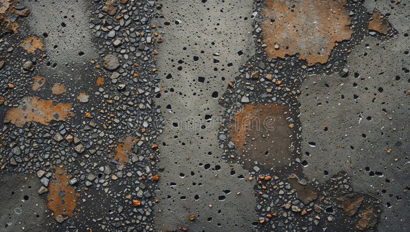 Top-down Texture of Gravel-studded Concrete with Visible Aggregate and ...