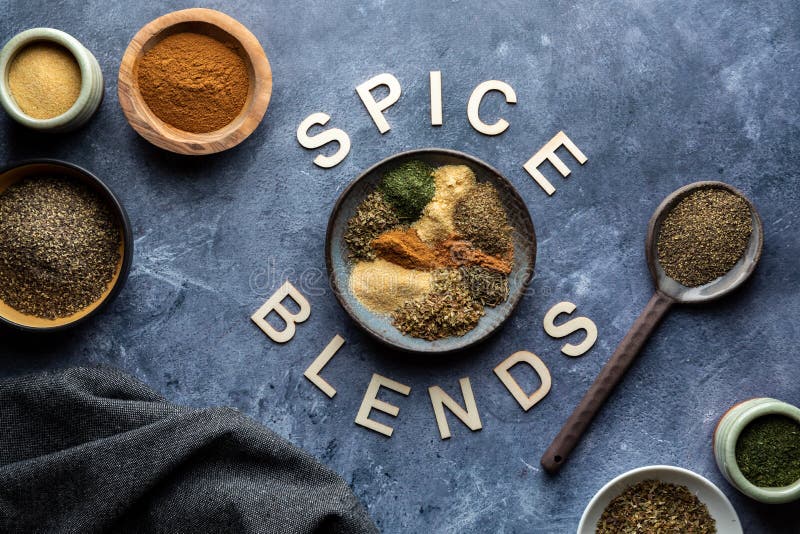 Top Down View of an Assortment of Spices Used To Make a Spice Blend ...