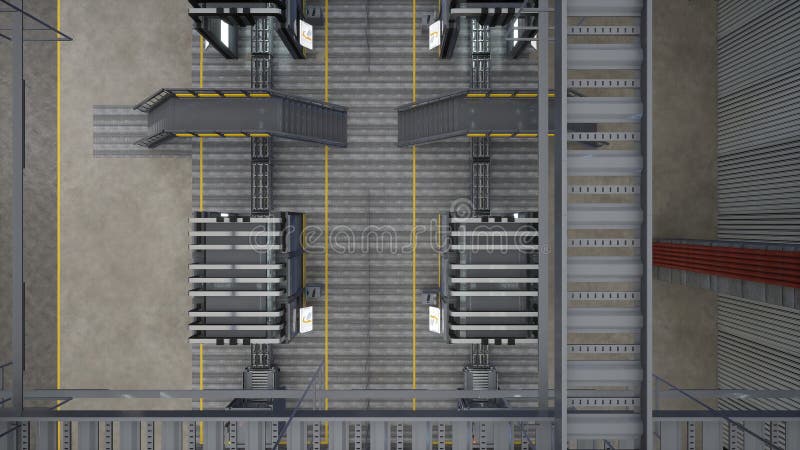 Top Down View of Automated Factory with Conveyor Belts, 3D Render Stock ... Top Down View of Automated Factory with Conveyor Belts, 3D Render Stock ...