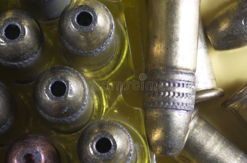 Bullets in a Holding Case with Some Scattered Stock Photo - Image of ...