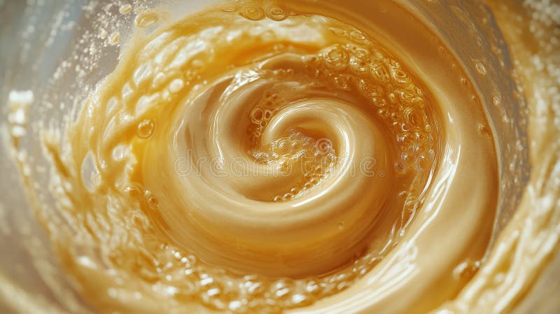 Swirling Mixture of Protein Shake Blending in a Clear Container Stock ...