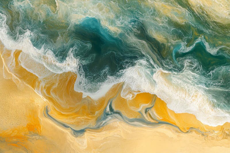 A Top-down View Captures the Immaculate Beach and the Merging Ocean ...