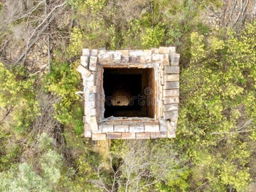 Top-Down View of a Chimney Stack at the Ottery Arsenic Mine Stock Image ...