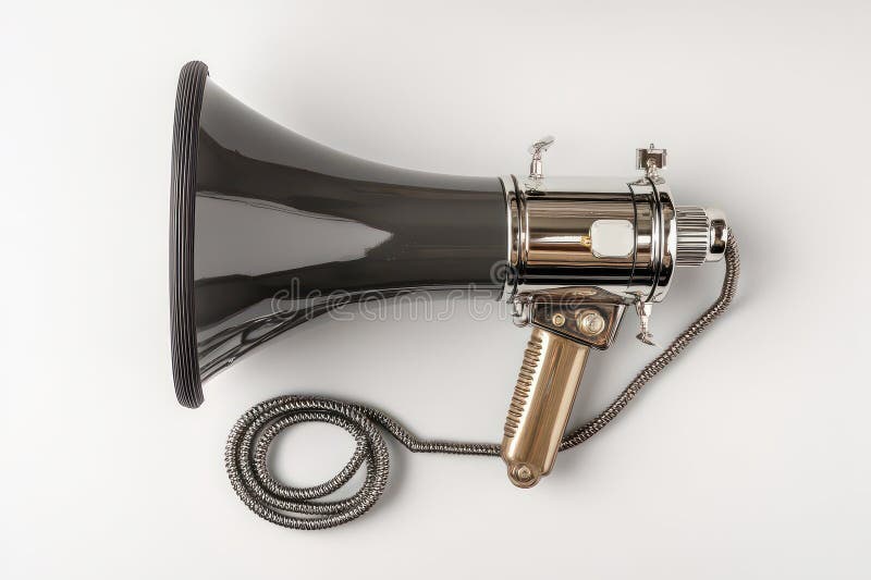Top-down View of a Classic Megaphone Lying Flat on a Stock Illustration ...