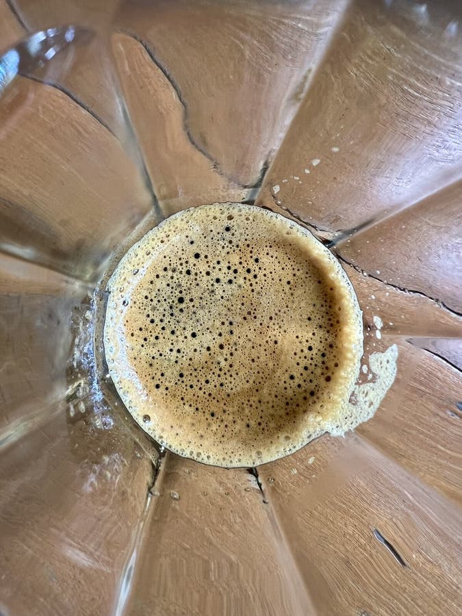Top View of Coffee Cup on the Table Stock Photo - Image of leaf, liquid ...